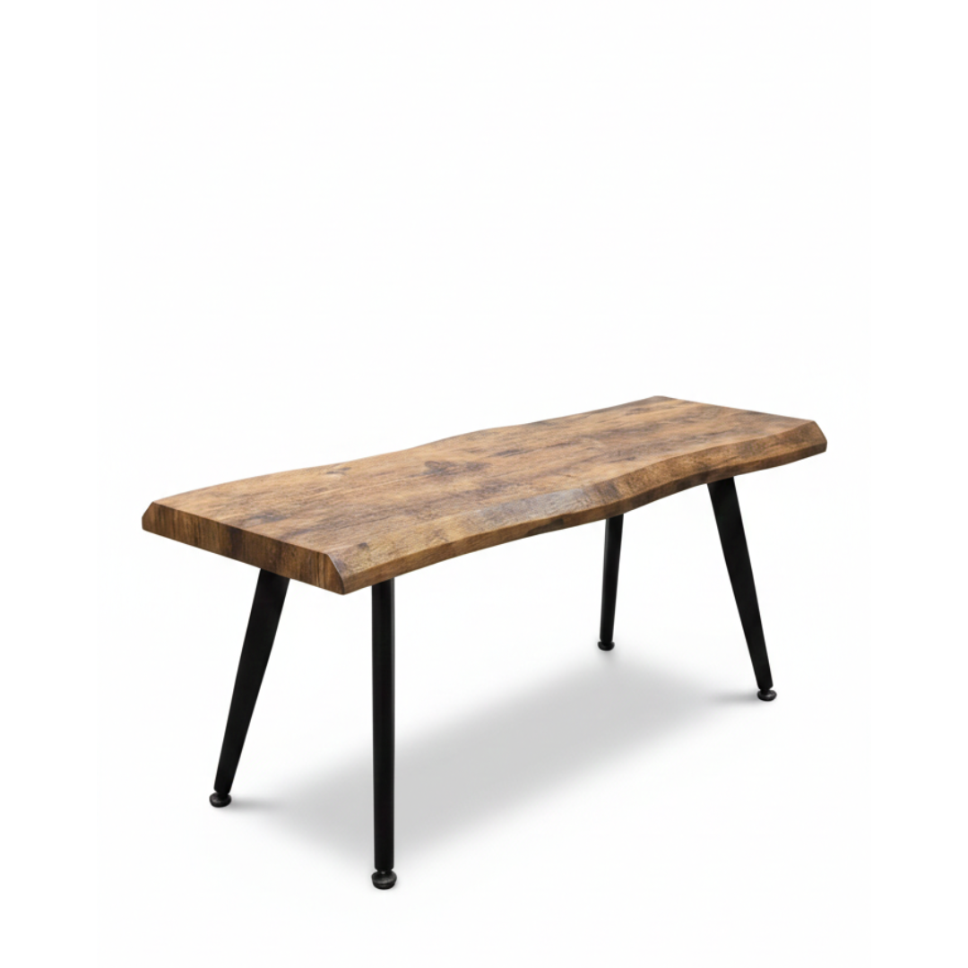 Lia Live Edge Bench | 48-Inch Modern Wood Grain MDF Dining Bench ...